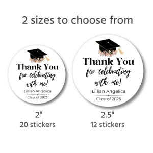Personalized Graduation Stickers | Sheet of 20 2" or 12 2.5" Circle ...