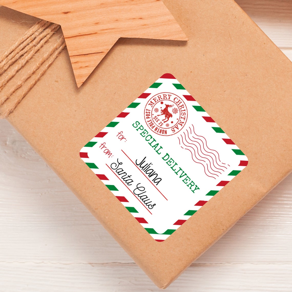 Personalized Special Delivery Sticker From Santa | Sheet of 12 in Size ...
