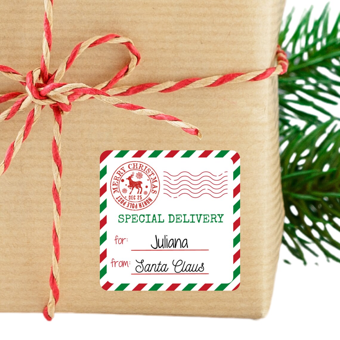 Personalized Special Delivery Sticker From Santa | Sheet of 12 in Size ...