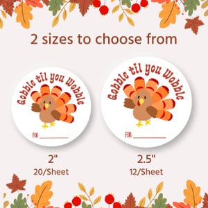 Thanksgiving Leftover Labels | Sheet of 12 2.5" or 20 2" Circle ...