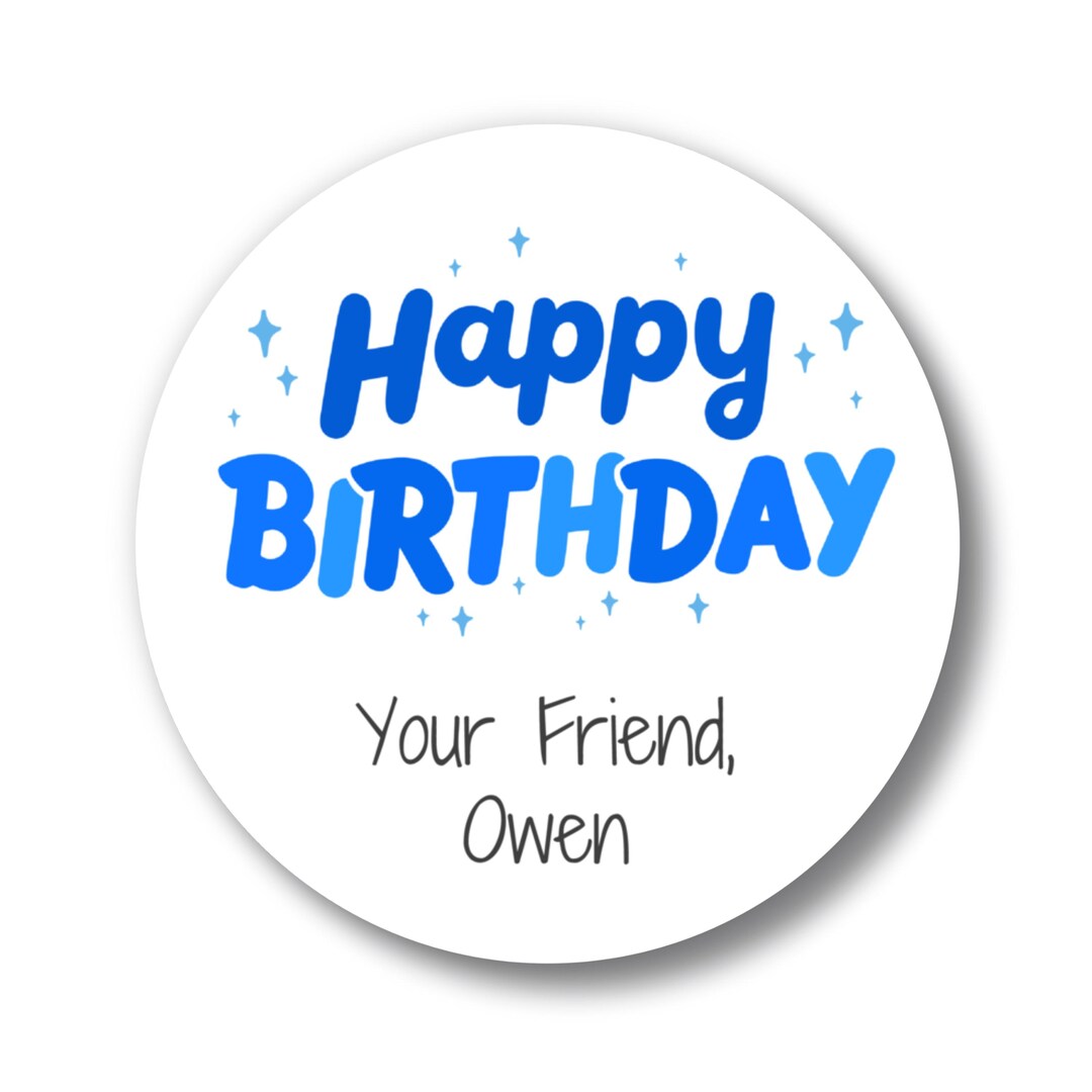 Personalized Happy Birthday Gift Stickers | Present Favor Tags - Etsy
