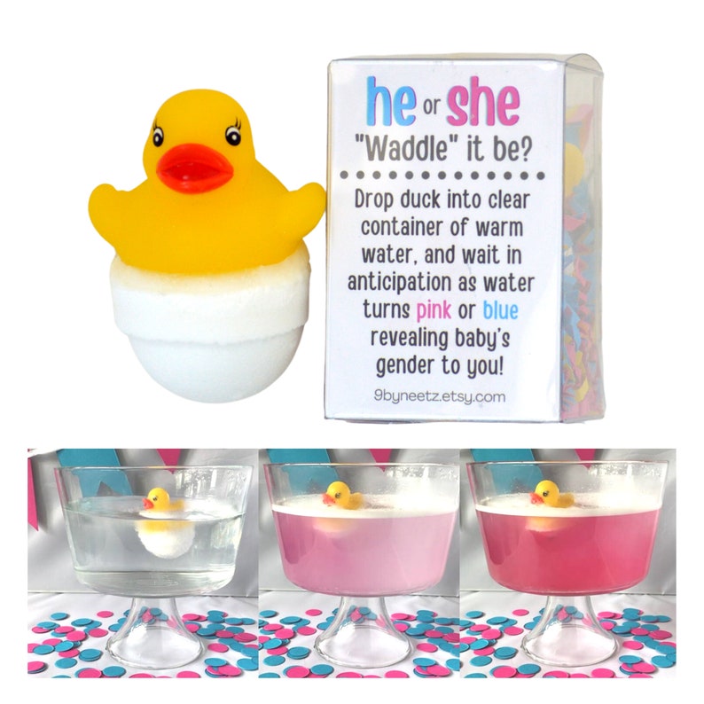 Waddle It Be Rubber Duck Gender Reveal Fizz by Mail - Etsy