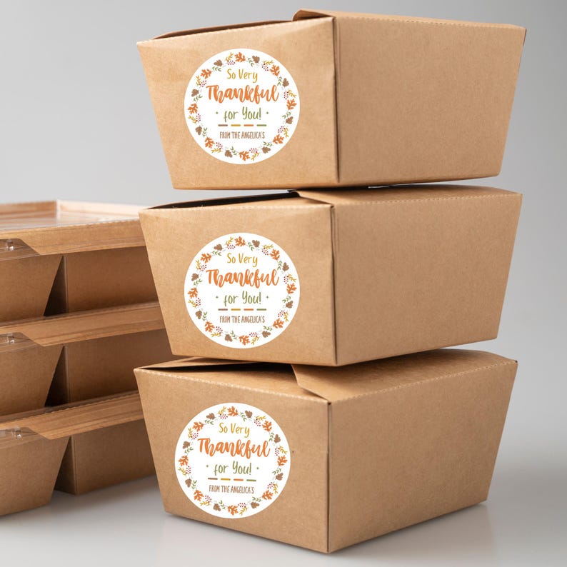 Personalized Thanksgiving Stickers | Thankful Favor Labels - Etsy