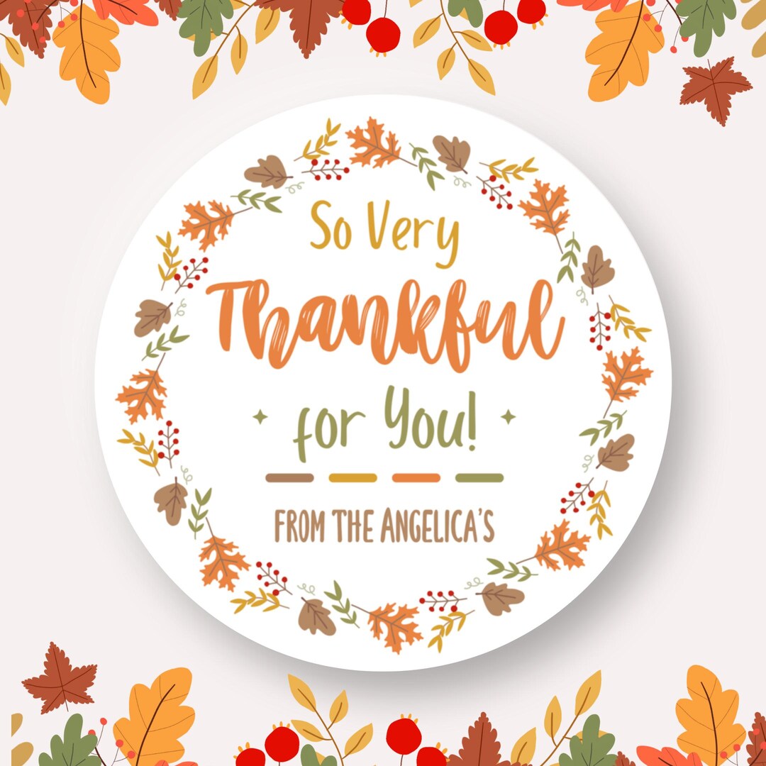 Personalized Thanksgiving Favor Labels | Sheet of 12 2.5" or 20 2 ...