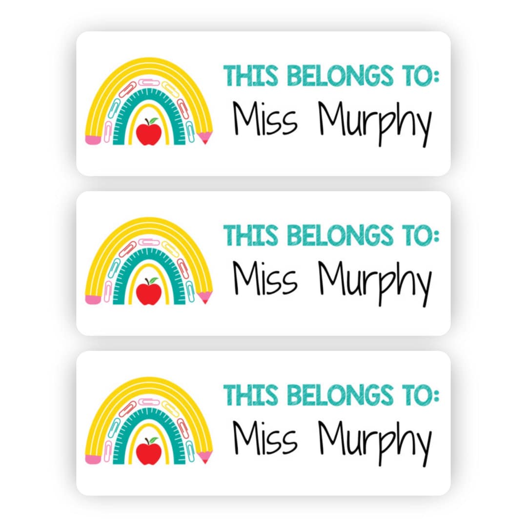 Teacher Supply Labels | Sheet of 30 Personalized Stickers | Back to ...
