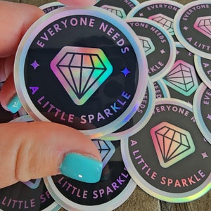 Sparkle Holographic Stickers, Laptop Collectible Sticker for Diamond ...