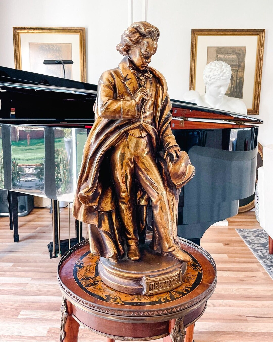 Large 22 Gilt Plaster Beethoven Sculpture, Baroque Statue, Beethoven ...