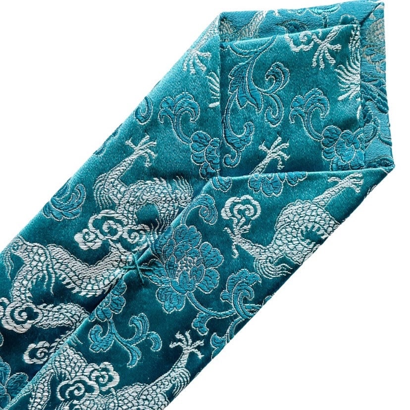 Jacquard Turquoise Blue Dragon Tie, Gifts for Men, Wedding Ties ...