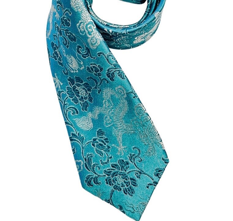 Jacquard Turquoise Blue Dragon Tie, Gifts for Men, Wedding Ties ...