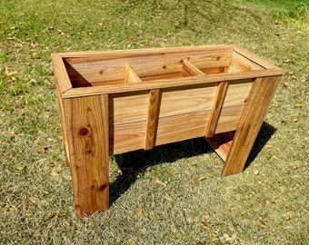 Raised Cedar Planter Box Stylish & Sturdy - Etsy