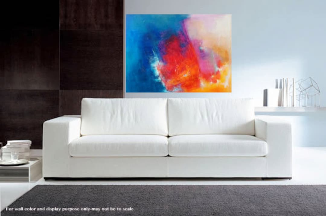 Huge 40"x30" Wall Art Contemporary Painting on Canvas, Unique, Textured ...
