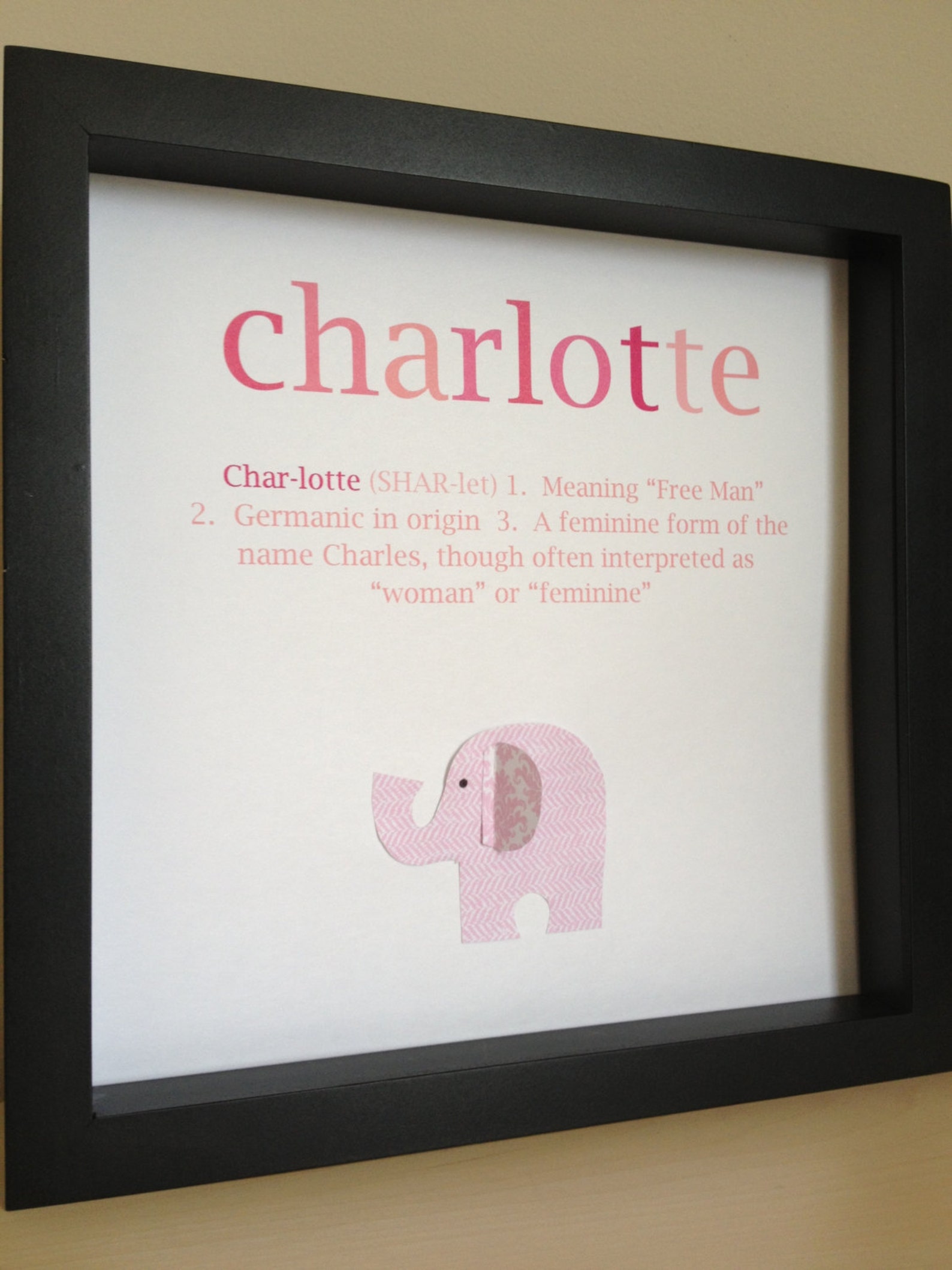 Name Meaning Art 3D Paper Art Personalized Baby Shower Gift - Etsy