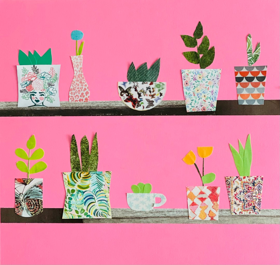 Plant, House Plant, Paper Art, Recycled Art, Potted Plant, Mixed Media ...