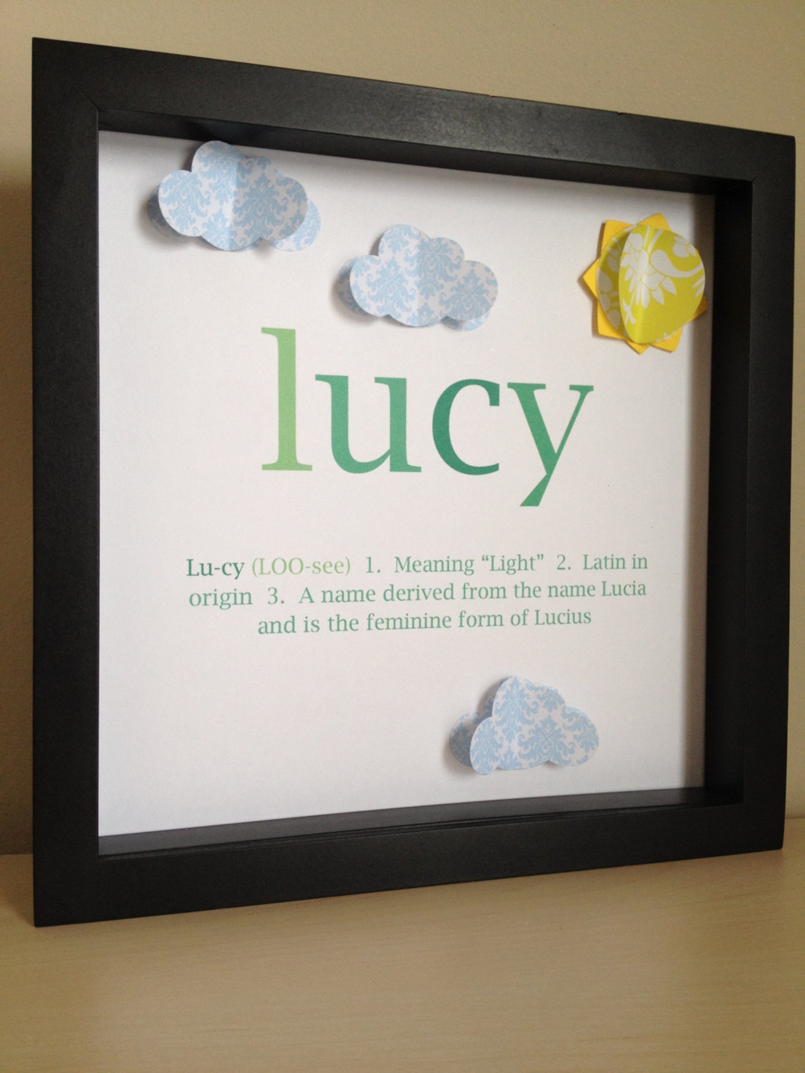 Name Meaning Art 3D Paper Art Personalized Baby Shower Gift - Etsy