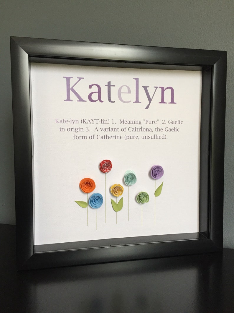 Name Meaning Art 3D Paper Art Personalized Baby Gift Baby | Etsy