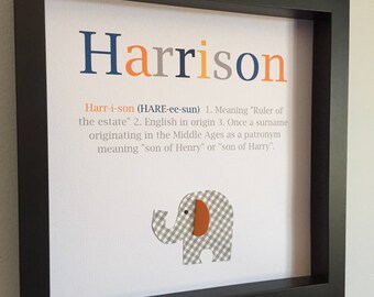 Custom Name Personalized Art Print with Meaning of Name baby