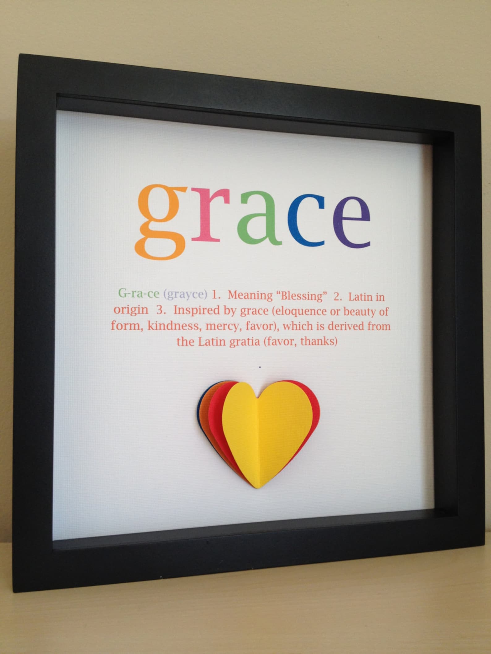 Name Meaning Art 3D Paper Art Personalized Baby Shower Gift - Etsy