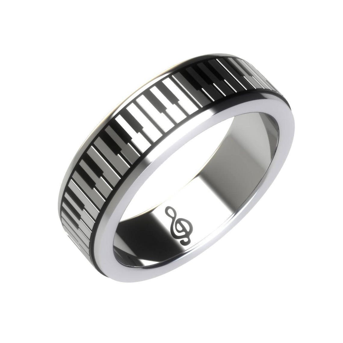 Piano Ring Silver Sterling 925 | Etsy