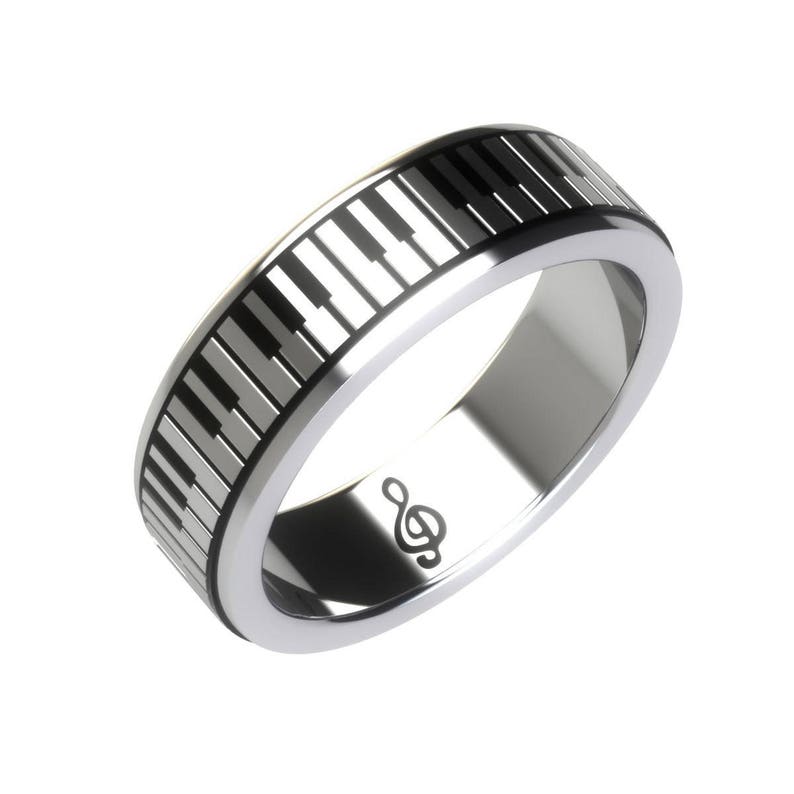 Piano Ring Silver Sterling 925 | Etsy