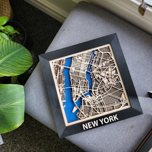 Wooden Map of New York City - Etsy