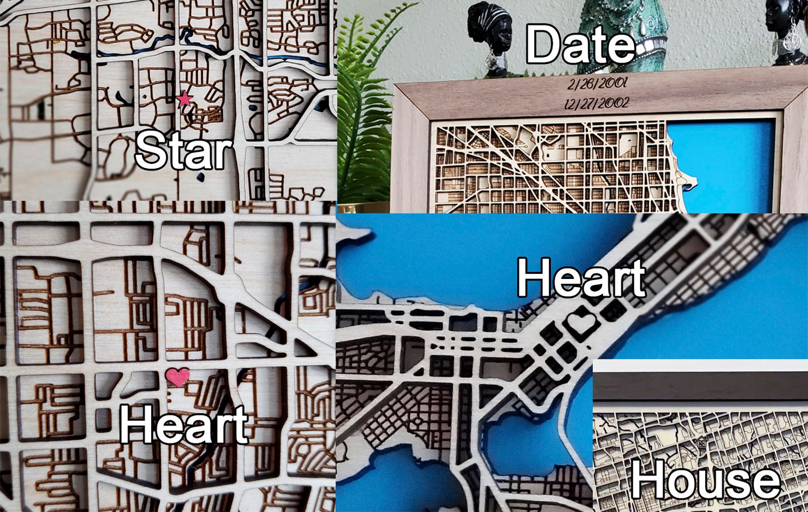 Custom 3D Map on Wood Any City Laser Cut/engraved 5 Layers - Etsy