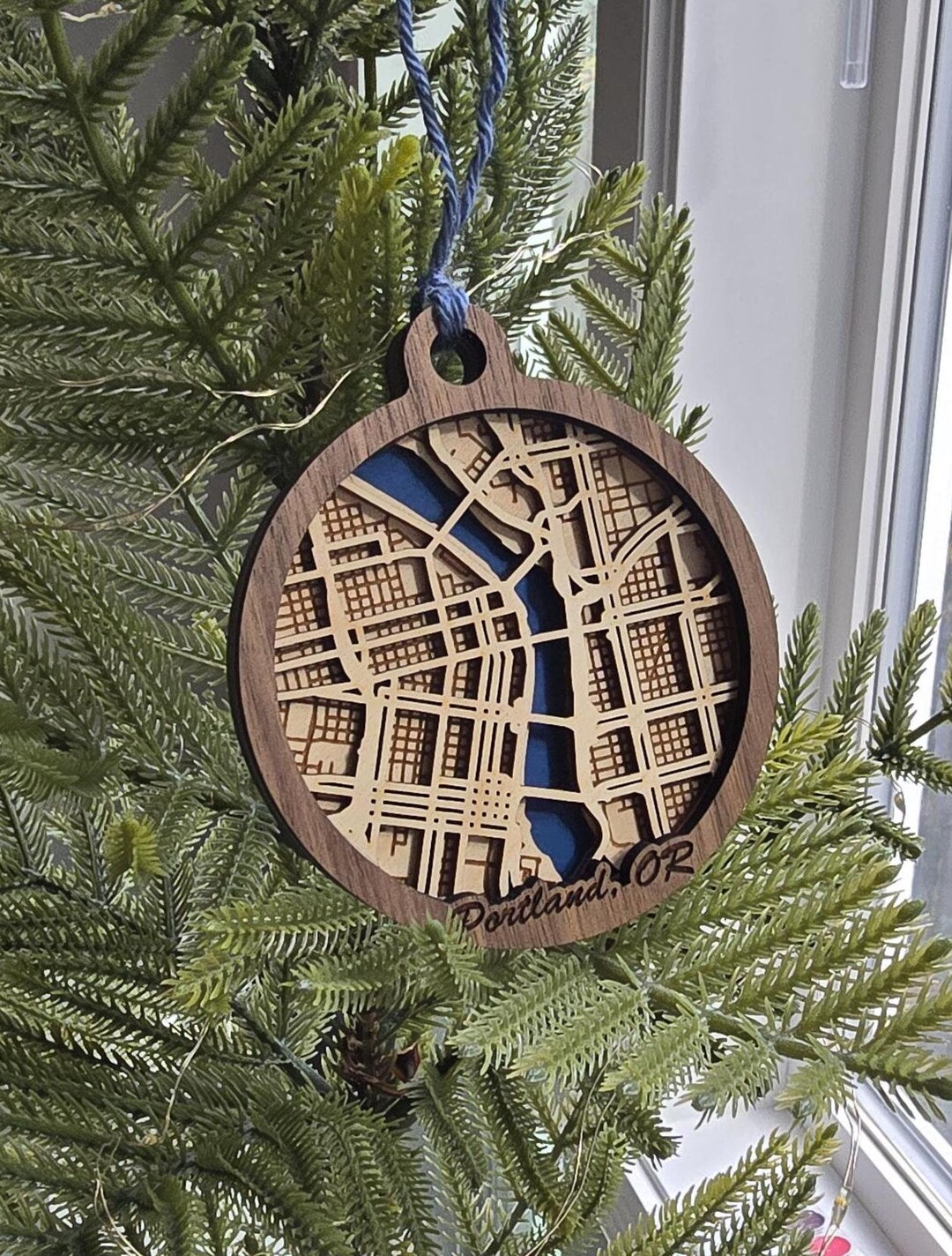 Personalized/customized Wooden Map Christmas Ornaments, Map of Any ...