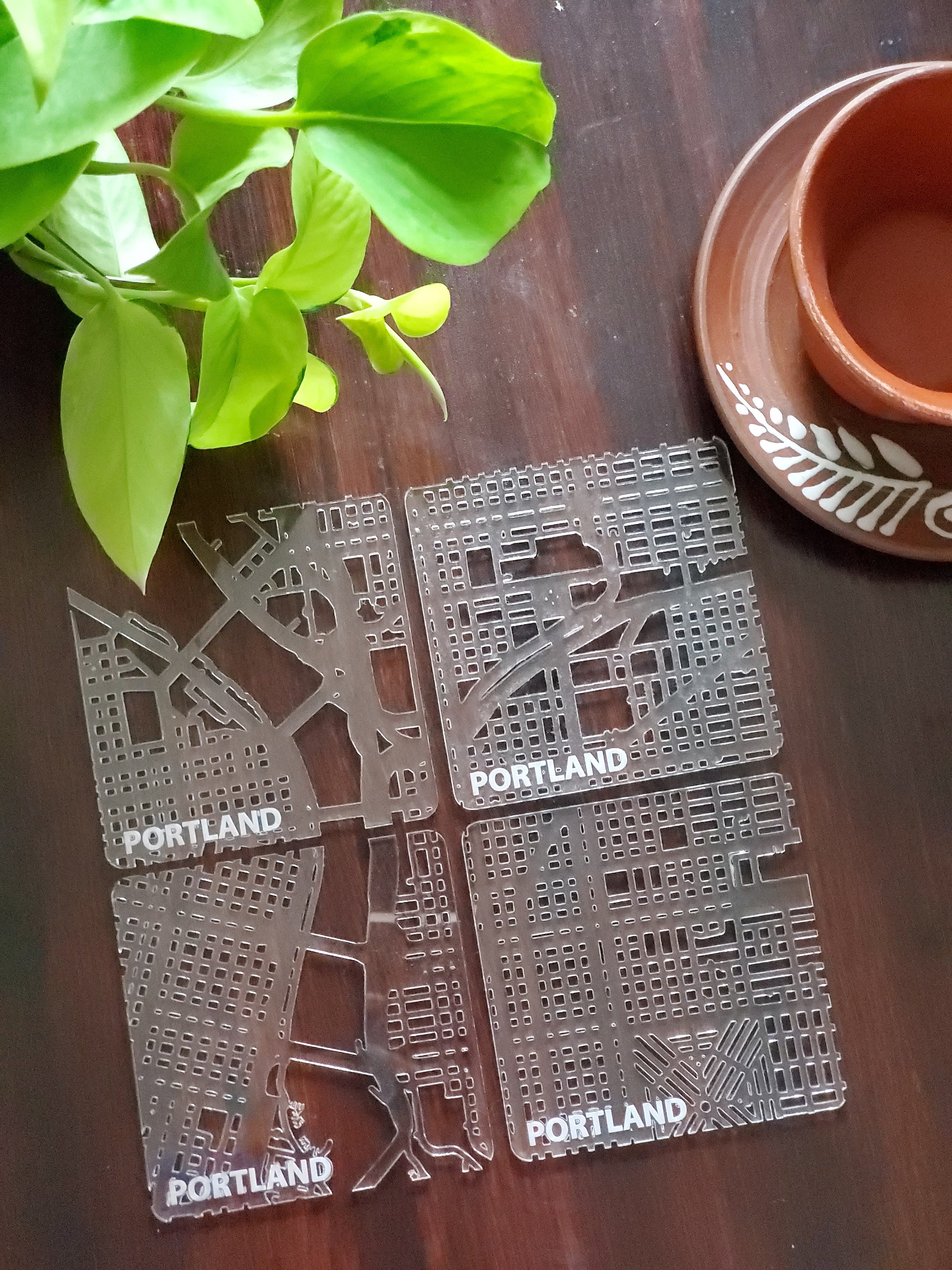 Custom City Map Acrylic Coasters Set of 4. Any Map of Your - Etsy