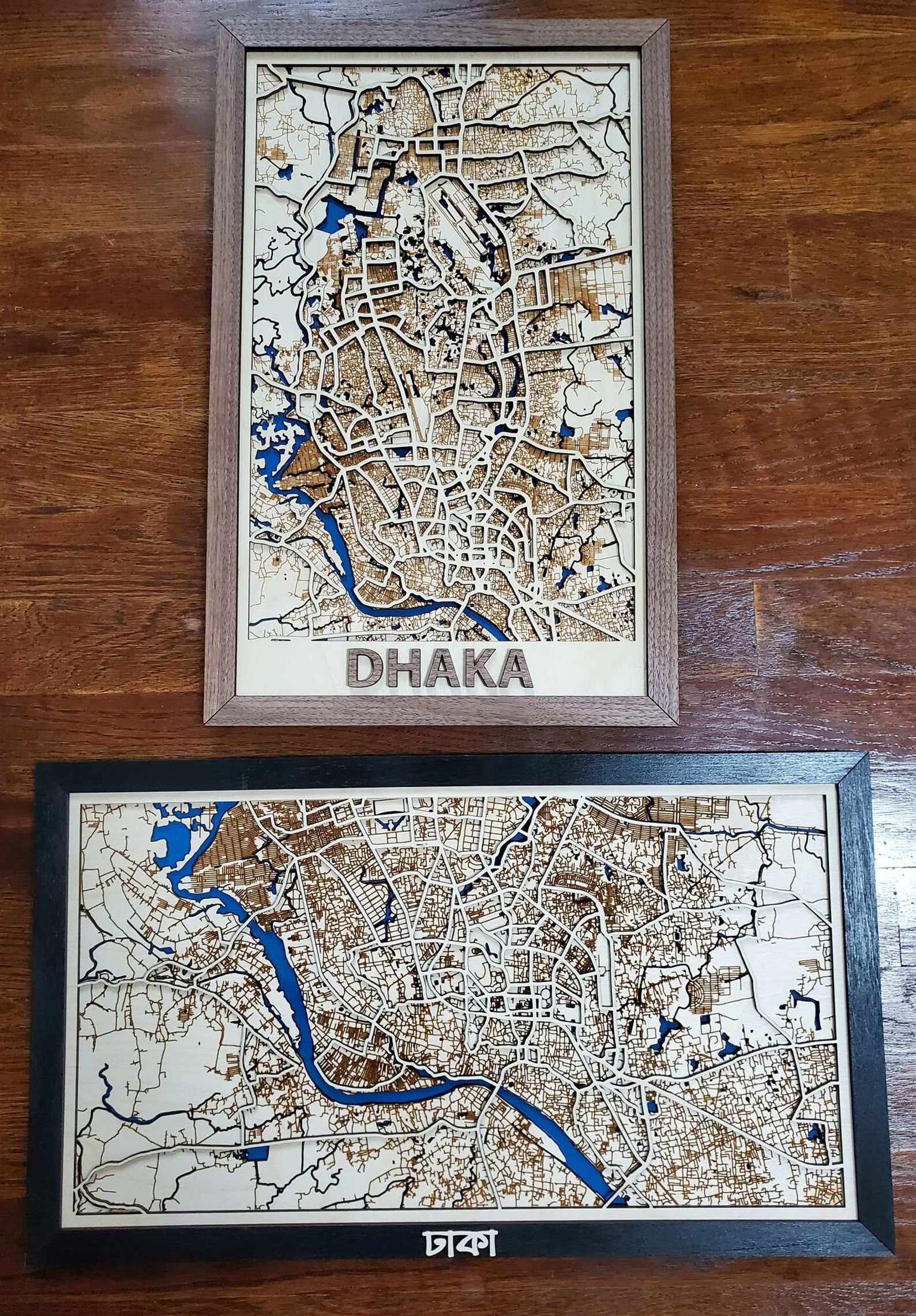 Dhaka 3D Map on Wood, Laser Cut/engraved, 5 Layers, 11"x17" - Etsy