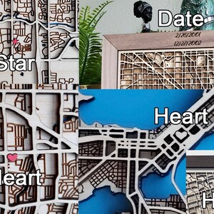 Boston 3D Map on Wood, Laser Cut/engraved, 9"x11", 5 Layers - Etsy