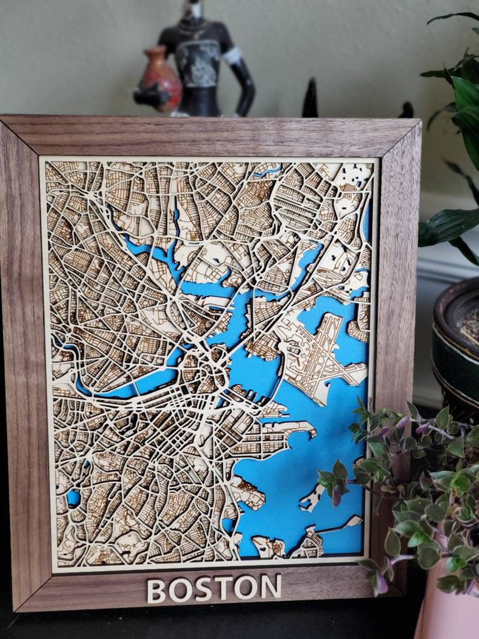 Custom 3D Map on Wood Any City Laser Cut/engraved 5 Layers - Etsy