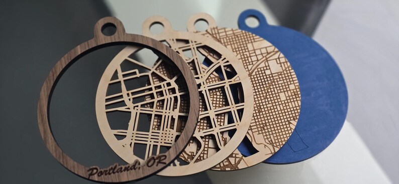 Personalized/customized Wooden Map Christmas Ornaments, Map of Any ...
