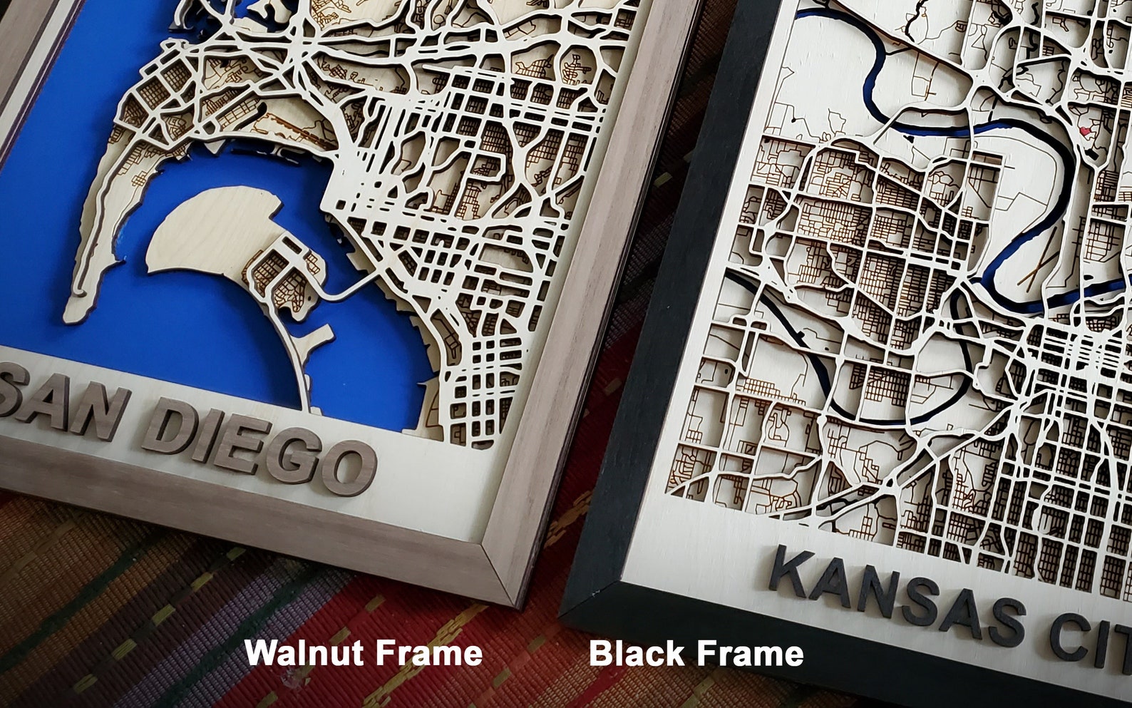 Custom 3D Map on Wood Any City Laser Cut/engraved 5 Layers | Etsy