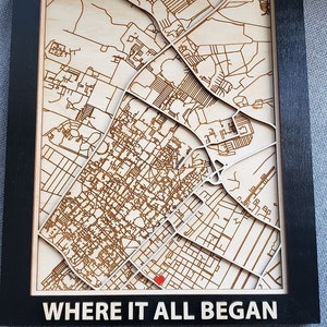 Custom 3D Map on Wood Any City Laser Cut/engraved 5 Layers - Etsy