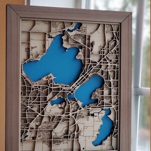 Custom 3D Map on Wood Any City Laser Cut/engraved 5 Layers - Etsy