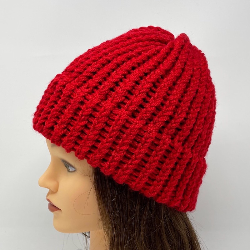 Red Knit Hat - Etsy