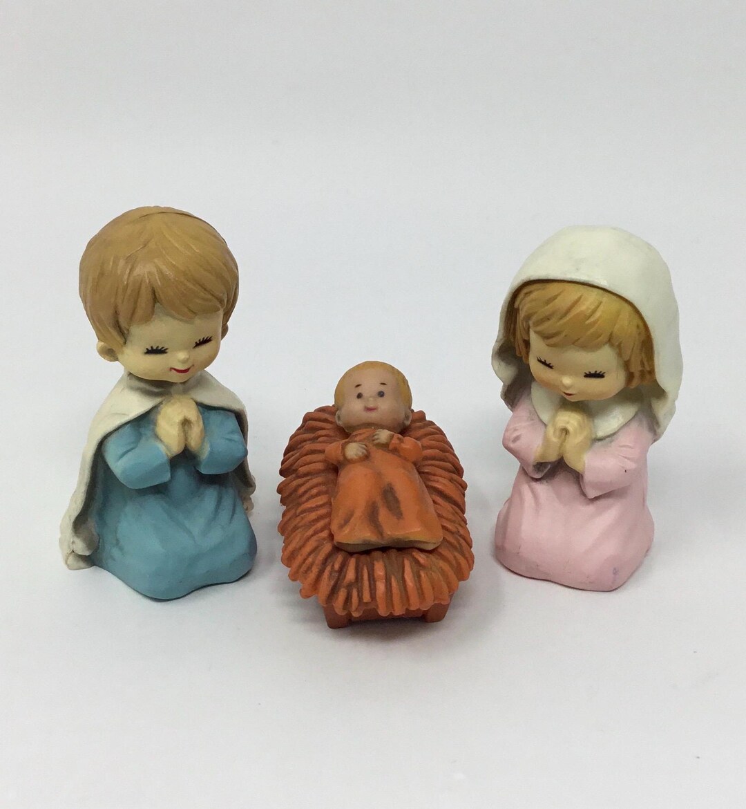 Children Nativity Set, Three Piece Resin Nativity Scene, Christmas - Etsy