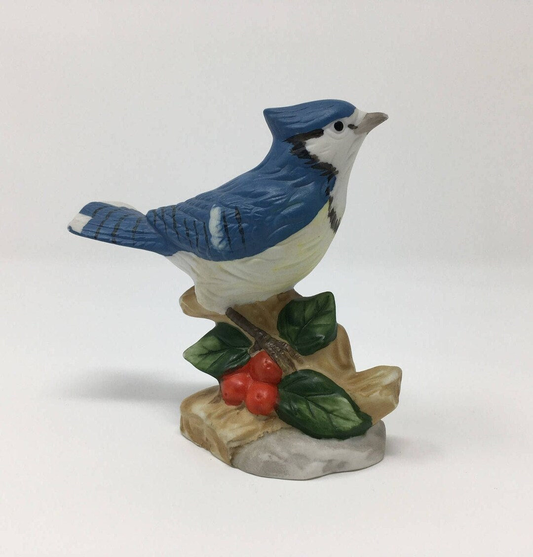 Royal Heritage Blue Jay, Hand Painted Blue Jay With Red Berries, Blue ...
