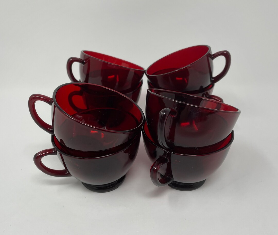 Anchor Hocking Ruby Red Punch Cups – Set of 8 - Etsy