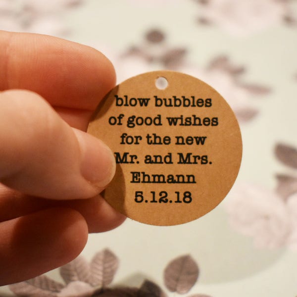 Wedding Bubble Tags - Etsy