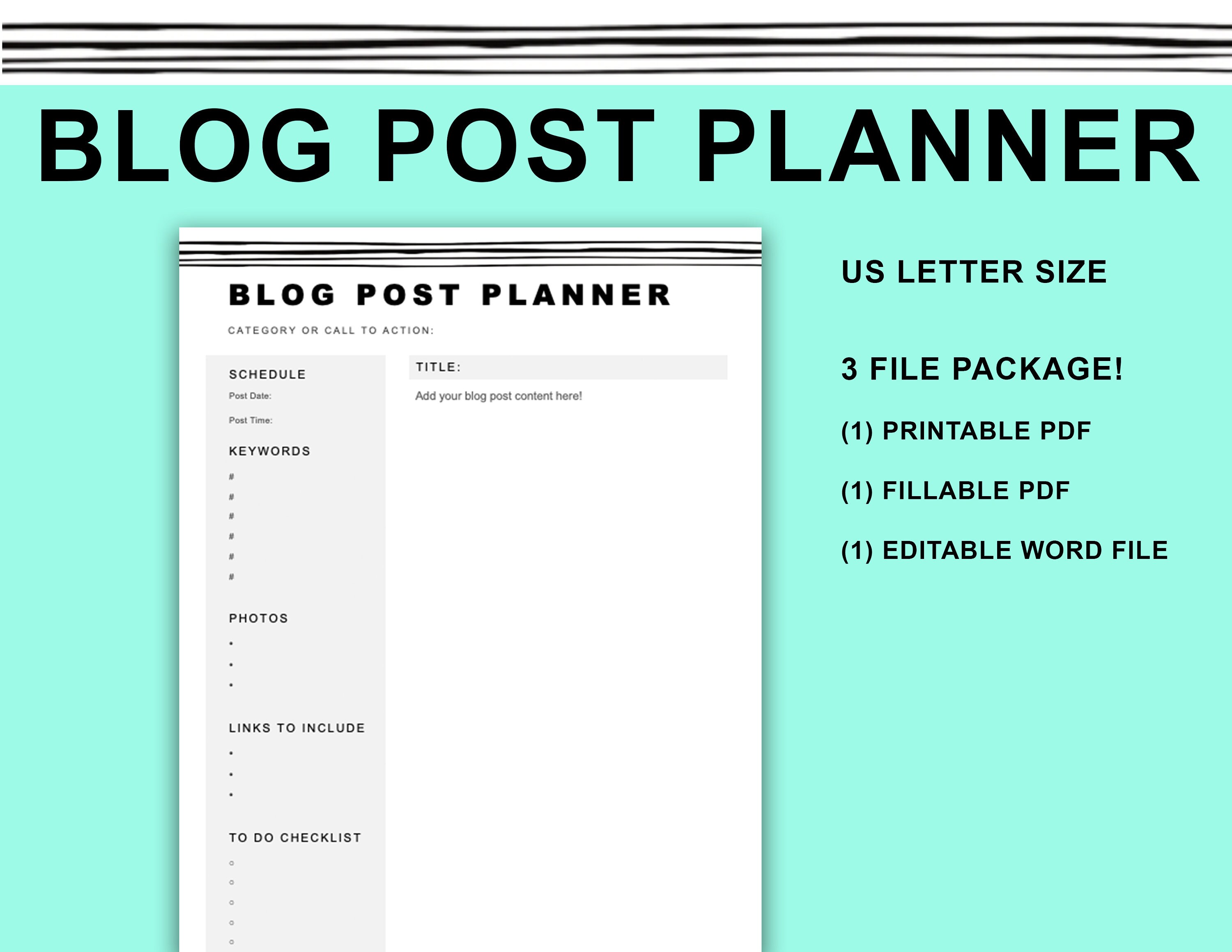Blog Post Planner Printable Worksheet - Etsy