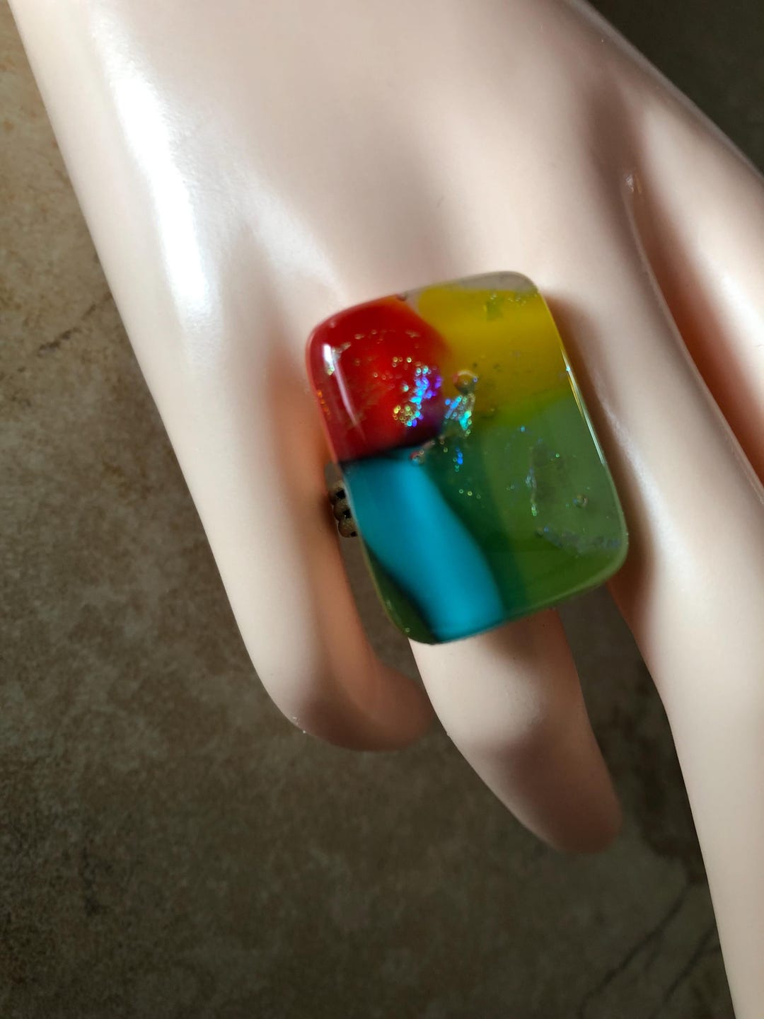 Fused Glass Rings Fused Glass Jewelry Glass Rings - Etsy