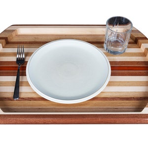 Hardwood Serving Tray With Raised Edge & Handles - Etsy