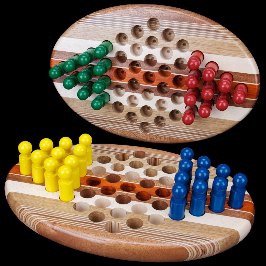 Hardwood Two Person Chinese Checkers Game - Etsy