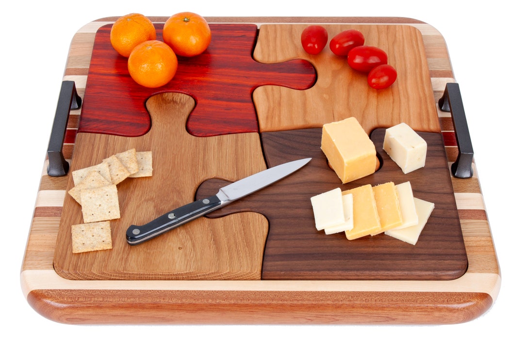 Puzzle Cutting Board and Optional Tray - Etsy