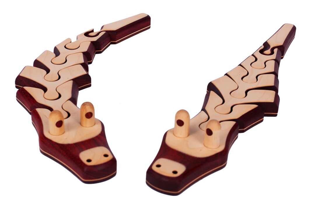 Hardwood Alligator Puzzle - Etsy