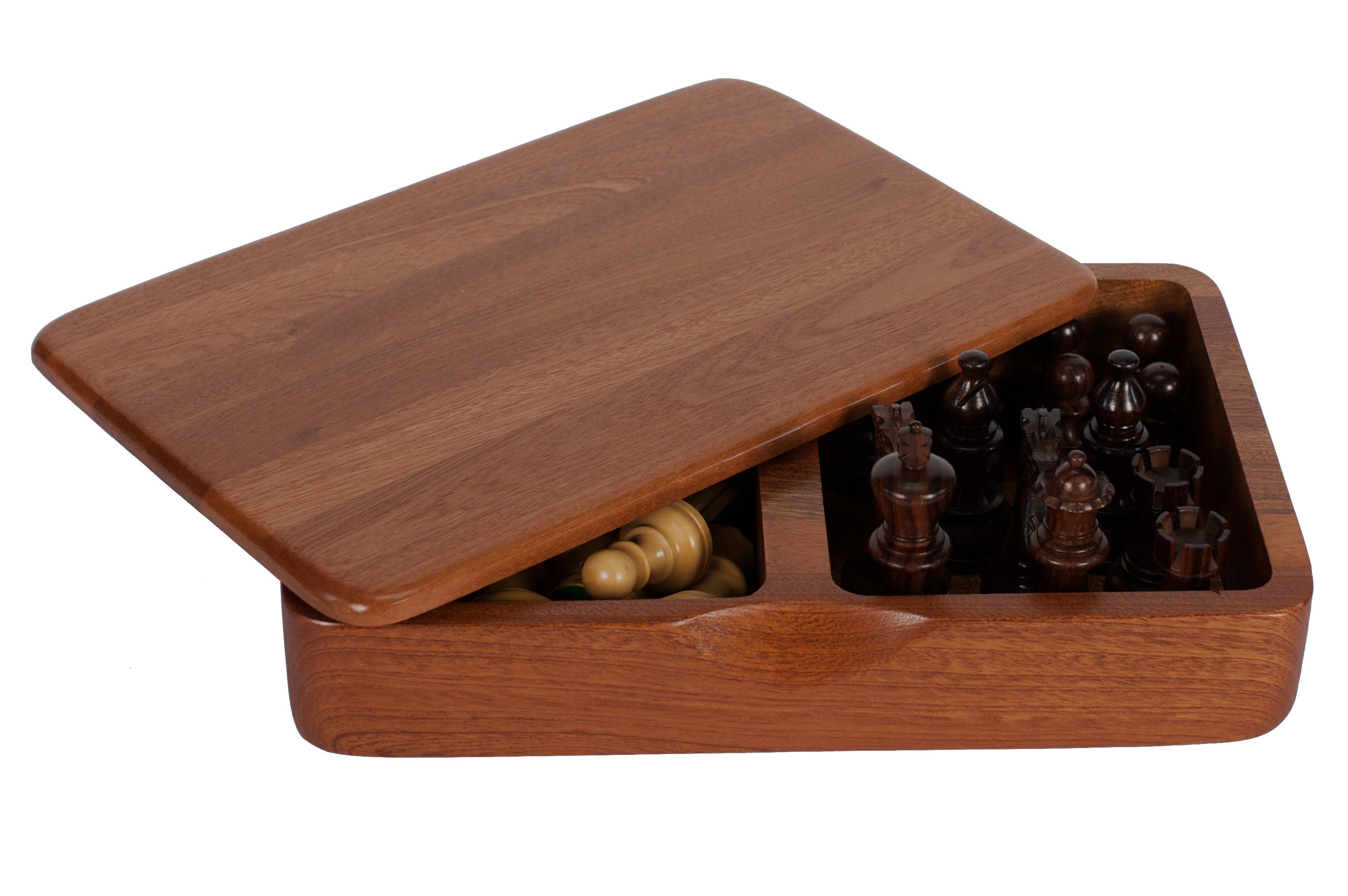 Solid Hardwood Chess Board Chess Pieces & Box | Etsy