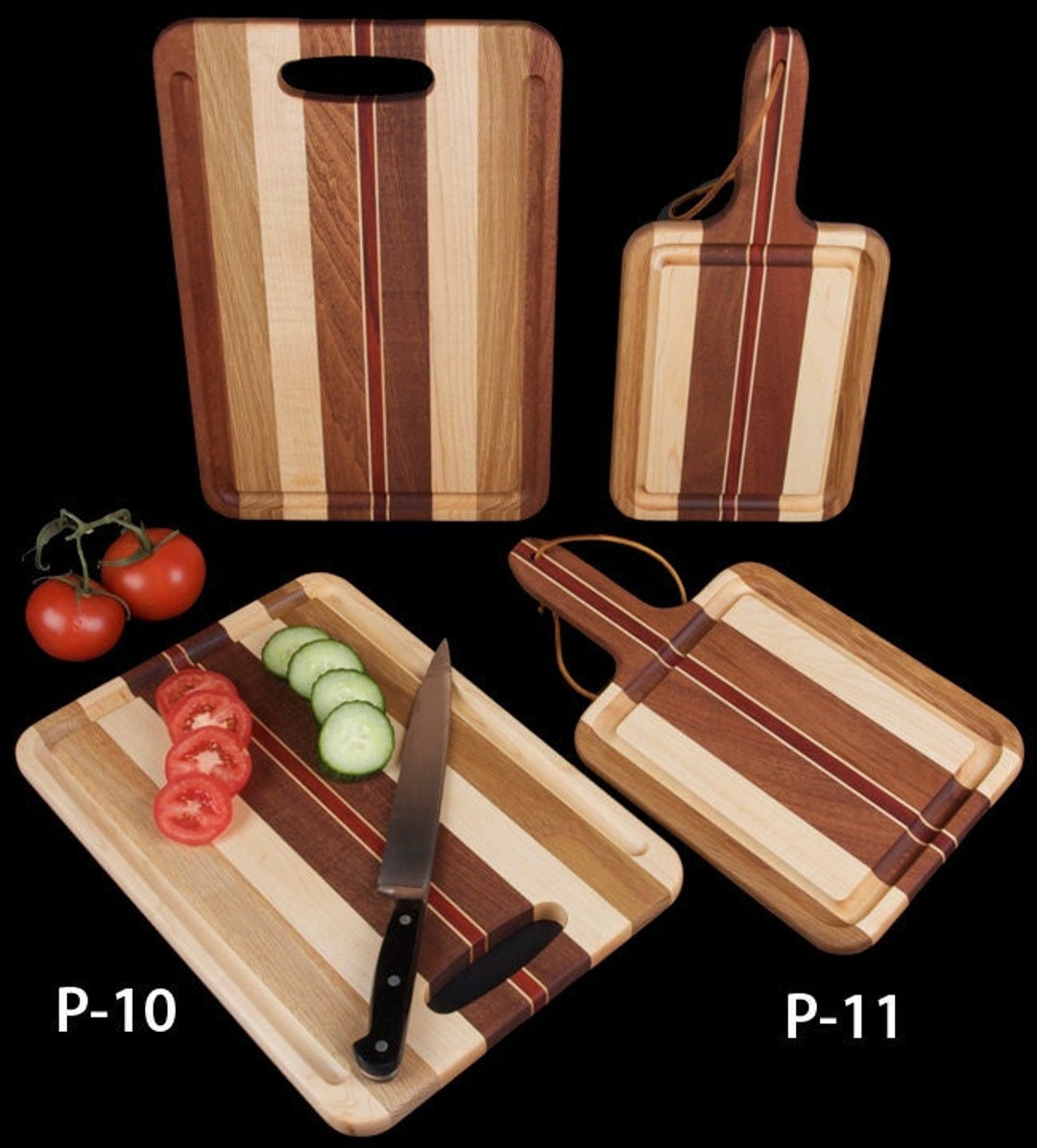 Hardwood Cutting Board With Grip & Trough Board With Handle - Etsy