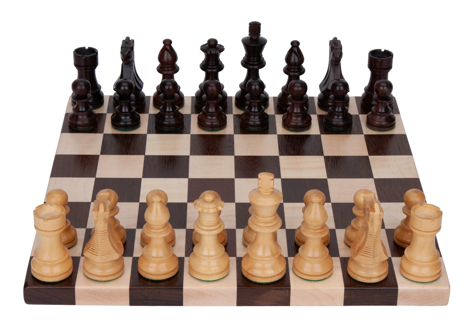 Solid Hardwood Chess Board With Pieces - Etsy