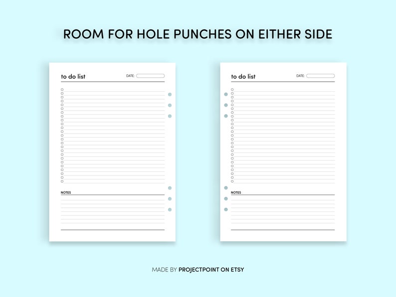 To Do List With Notes, Plan and Note Printable, Productivity Planner ...