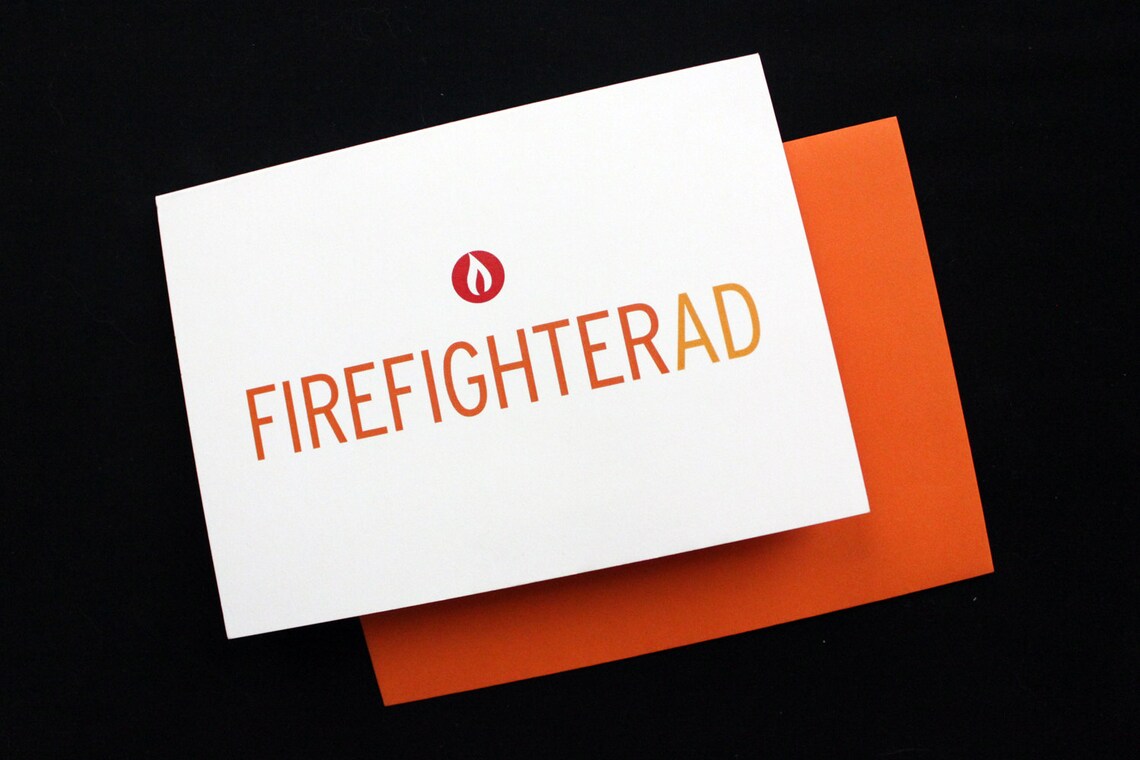 Firefighter Card - Etsy